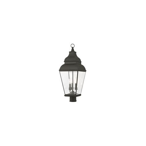 Livex 2594 04 Exeter 3 Light 28 Inch Black Outdoor Post Top Lantern