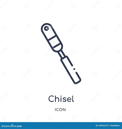 Linear Chisel Icon From Construction Outline Collection Thin Line