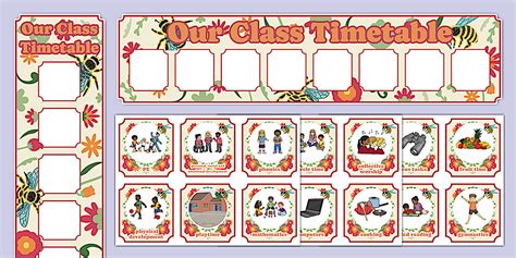 Bee Themed Reception Visual Timetable Pack Teacher Made