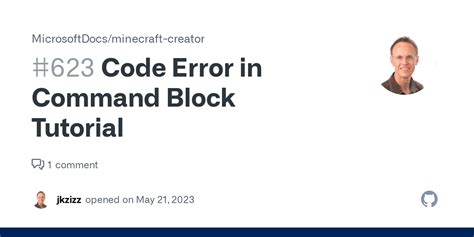 Code Error In Command Block Tutorial Issue Microsoftdocs Minecraft Creator Github