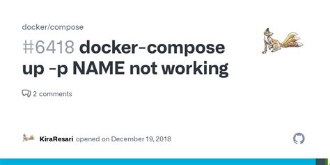 Docker Compose Up P NAME Not Working Issue Docker Compose GitHub