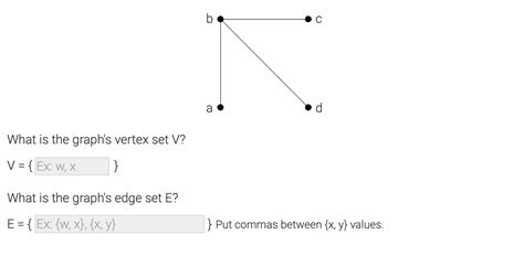 Solved B A D What Is The Graphs Vertex Set V V Ex W