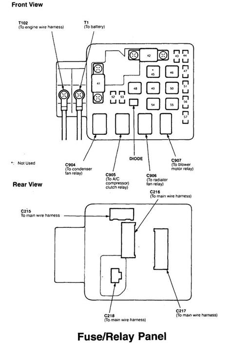 Acura Integra 1998 1999 Schema Sicherungskasten