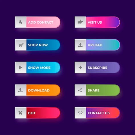 Free Vector Gradient Colored Cta Button Collection