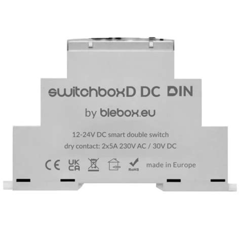 BleBox switchBoxD DC DIN Włącznik 2 kanałowy 12 24V Wi Fi SMARTHOME BLEBOX TIM SA