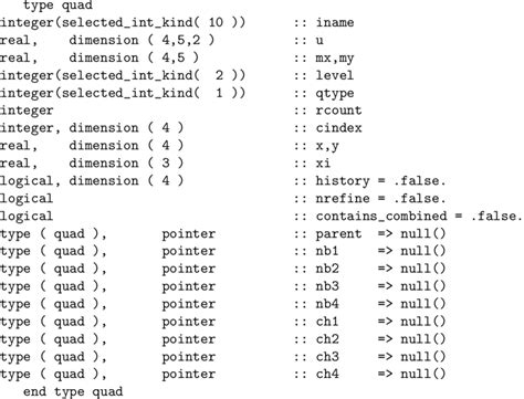 fortran 95 code defining type quad download table
