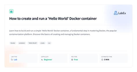 Hello World Docker 컨테이너 생성 및 실행 가이드 Labex