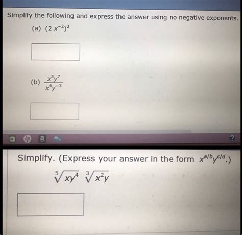 Solved Simplify The Following And Express The Answer Using Chegg Com