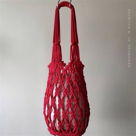 Macrame Pattern String Bag Video Tutorial With English Subtitles Market Eco Friendly Cotton Bag