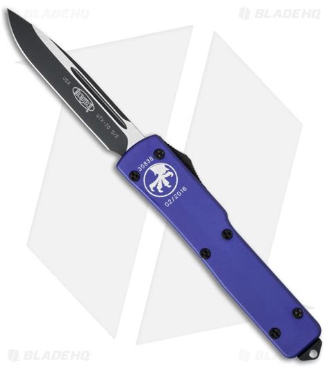 Microtech Utx 70 D A Otf S E Automatic Knife Purple 2 4 Black 148 1pu Blade Hq