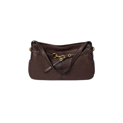 미우 미우 아방뛰르 나파 레더 미디움 백 브라이어우드 Miu Miu Kream