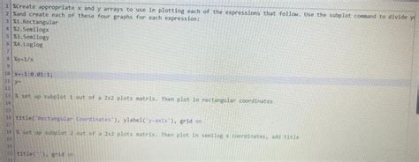 Solved Create Appropriate X And Y Arrays To Use In Plotting