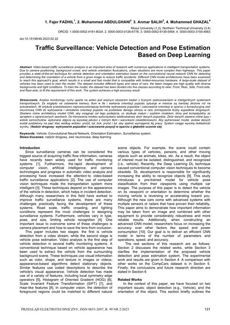 Pdf Traffic Surveillance Vehicle Detection And Pose Estimation Based On Deep Learning