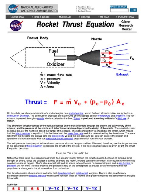 Rocket Thrust Equation Pdf Rocket Rocket Engine
