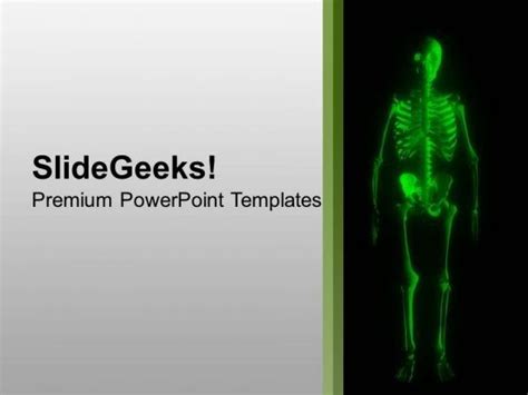 Glowing Human Skeleton Powerpoint Templates Ppt Backgrounds For Slides 0613