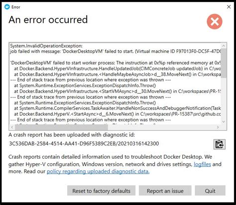 DockerDesktopVM Failed To Start Issue Docker For Win GitHub