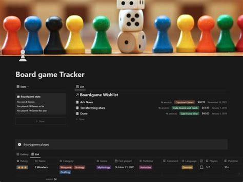 Notion Board Game Tracker Rnotion