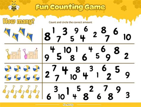 Premium Vector Count And Circle The Correct Number Of Beehive With Beach Cliparts