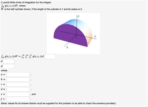 Solved Point Write Limits Of Integration For The Chegg Com