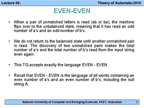 Lecture 08 Theory Of Automata 2010 Transition Graphs