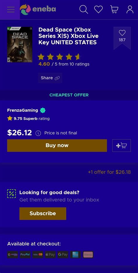 Is Eneba Ligit Im Thinking Of Buying A Xbox Code For Dead Space For Like 25 Dollars Anyone
