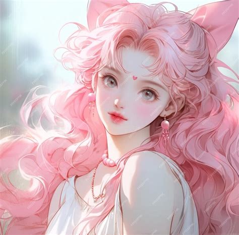 Premium Ai Image Anime Girl With Pink Hair And Cat Ears Generative Ai