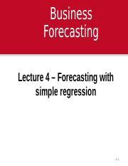 4 Lecture 4 Forecasting With Regression Techniques Pptx Business Forecasting Lecture 4