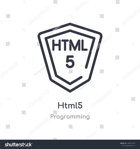 Html5 Outline Icon Isolated Line Vector Stock Vector Royalty Free