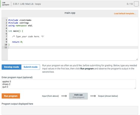 335 ﻿lab Mad Lib ﻿loopsmad Libs Are Activities