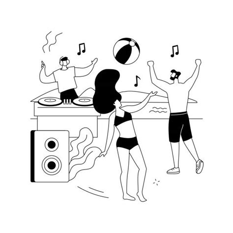 Beach Party Clip Art Black And White Black White Beach Ball Stock