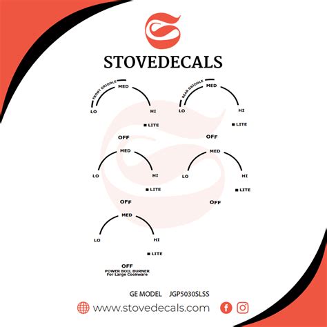 Jgp5030sl1ss Ge Cooktop Stove Decals