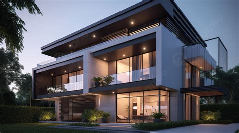 현대 집 외관 디자인 3d 렌더링 건축 건물 별장 시골집 코티지 하우스 배경 일러스트 및 사진 무료 다운로드 Pngtree