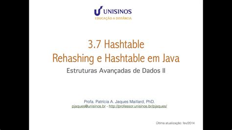 Videoaula 37 Hashtable Rehashing E Implementações De Hashtables Em Java Youtube