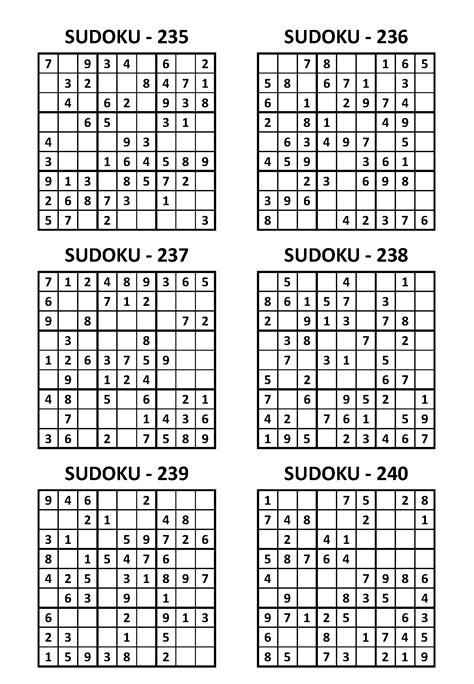 Easy 9x9 Sudoku 240 Puzzles Teaching Resources