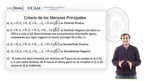 Matemáticas Para La Empresa I Criterios De Los Menores Principales Alfonso Rosa Youtube