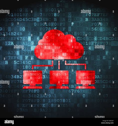 Cloud Technology Concept Cloud Network On Digital Background Stock
