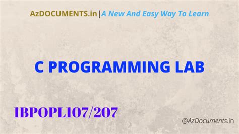 C Programming Lab 1bpopl107207