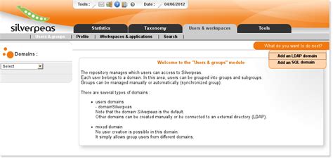 silverpeas project web site adding a ldap domain to silverpeas