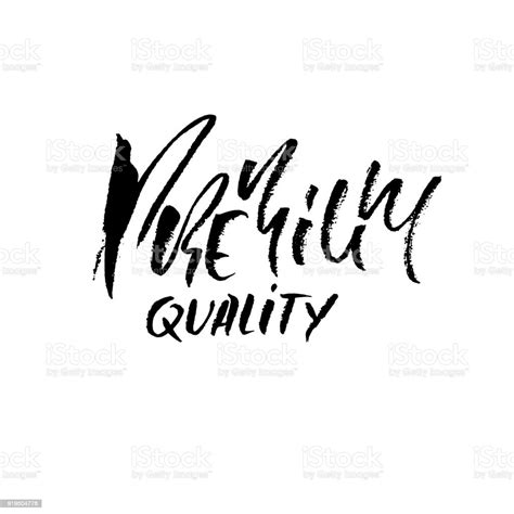 프리미엄 품질입니다 핸드 드라이 브러쉬 레터링 그려 잉크 그림입니다 현대 달 필 구입니다 벡터 일러스트입니다 건조한에 대한 스톡 벡터 아트 및 기타 이미지 Istock