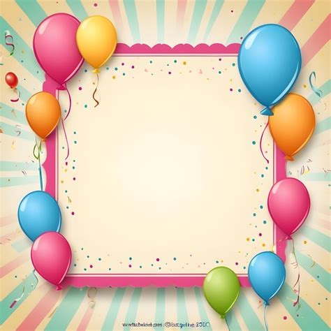 рамка приглашения на вечеринку дня рождения вертикальный фон пустое место для копирования текста