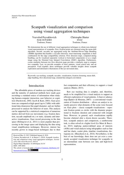 Pdf Scanpath Visualization And Comparison Using Visual Aggregation