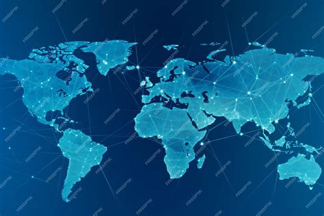 Premium Photo Abstract Technology Background With World Map And