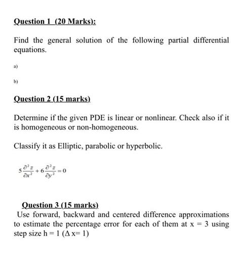 Solved Question 1 20 Marks Find The General Solution Of