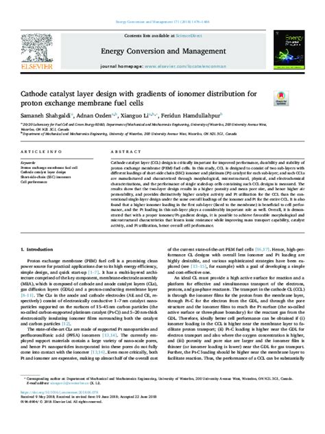 Pdf Cathode Catalyst Layer Design With Gradients Of Ionomer