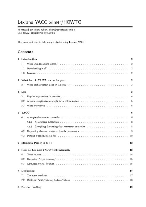 Lexyacc This Is Simple Lex Tutorial Lex And Yacc Primerhowto