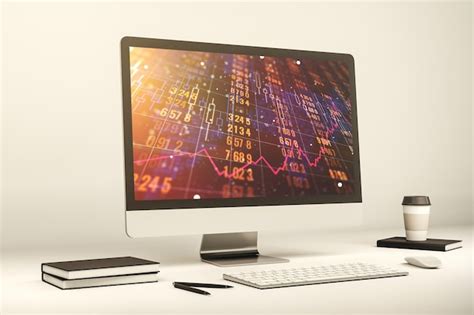 Premium Photo Abstract Creative Statistics Data Hologram On Modern Computer Monitor Analytics