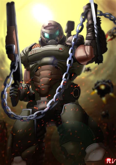 Artstation Doom Slayer Doom Fanart 2019