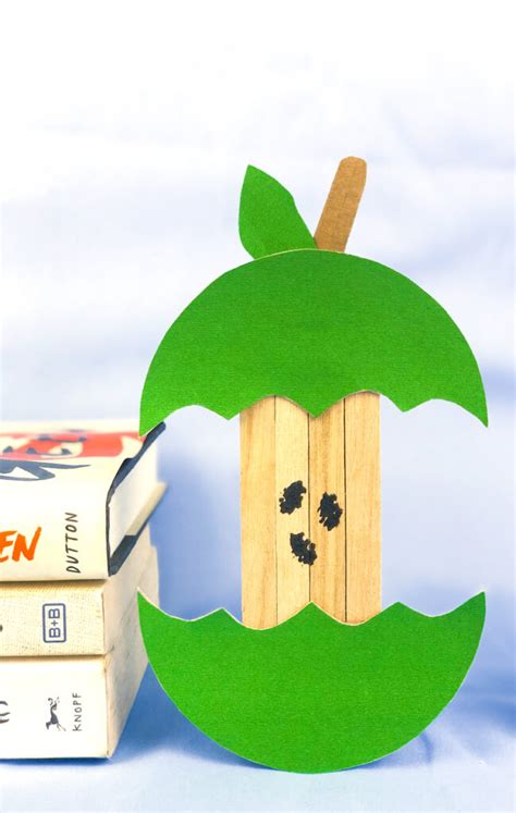 Apple Core Craft From Popsicle Sticks Moms And Crafters