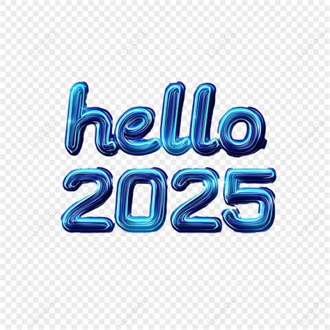 안녕하세요 2025 블루 네온 Led 스타일 텍스트 효과 배경 Png 일러스트 무료 다운로드 Lovepik
