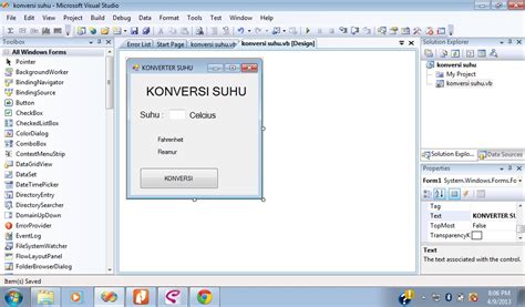 Hieldha I Konversi Suhu Menggunakan Visual Basic 6 0